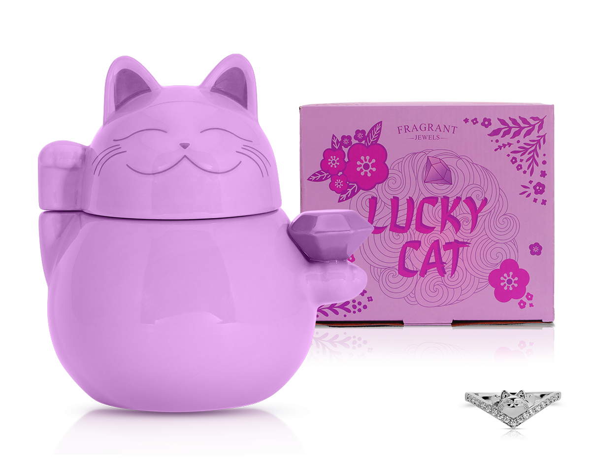 Lucky Cat Jewel Candle